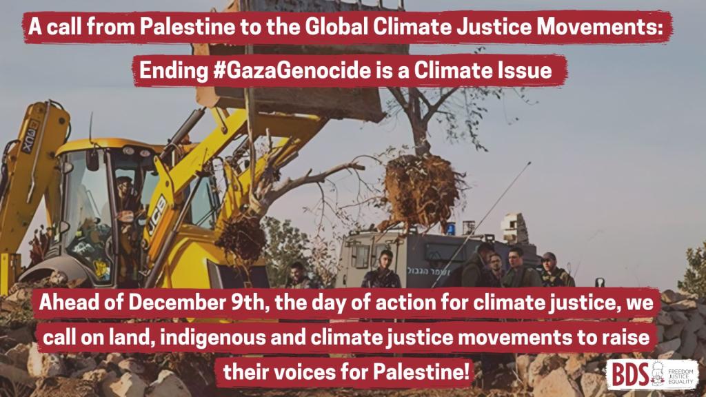 A call from Palestine to the global climate justice movements: Ending # ...